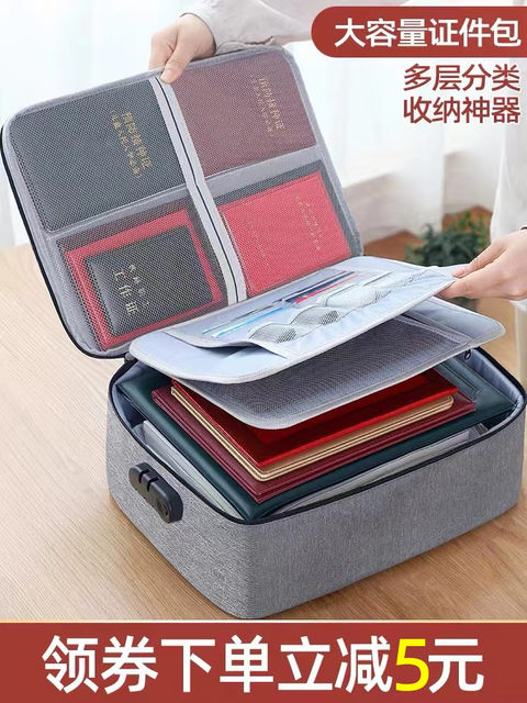 Multifunctional document storage bag for family information, household ...