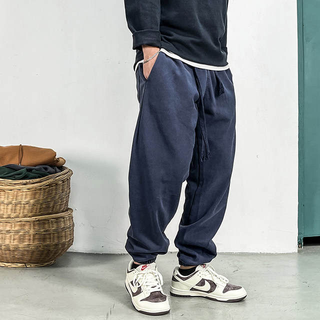 Autumn and winter American heavyweight thickened retro distressed ...