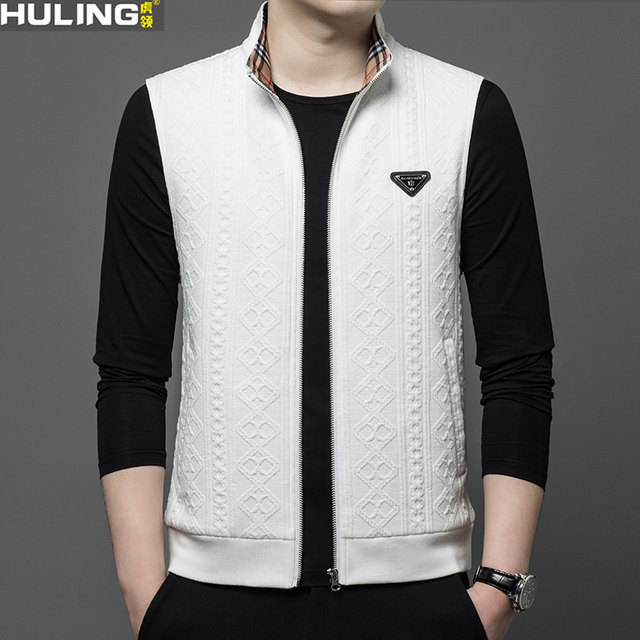 Men's vest spring and autumn casual fashion stand-up collar youth vest ...