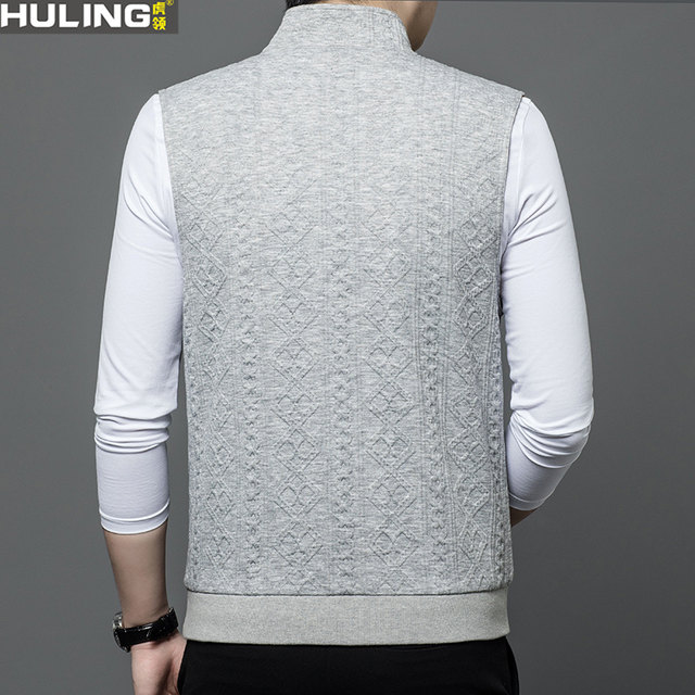 Men's vest spring and autumn casual fashion stand-up collar youth vest ...