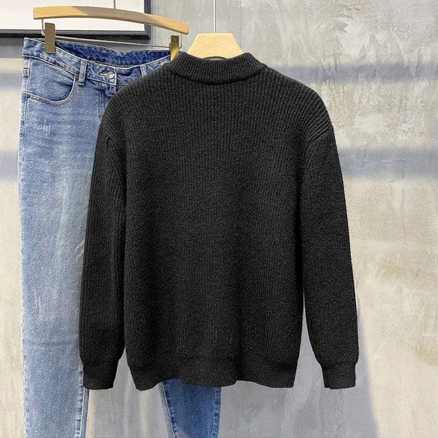 2022 spring and autumn new simple ruffian handsome solid color cardigan ...