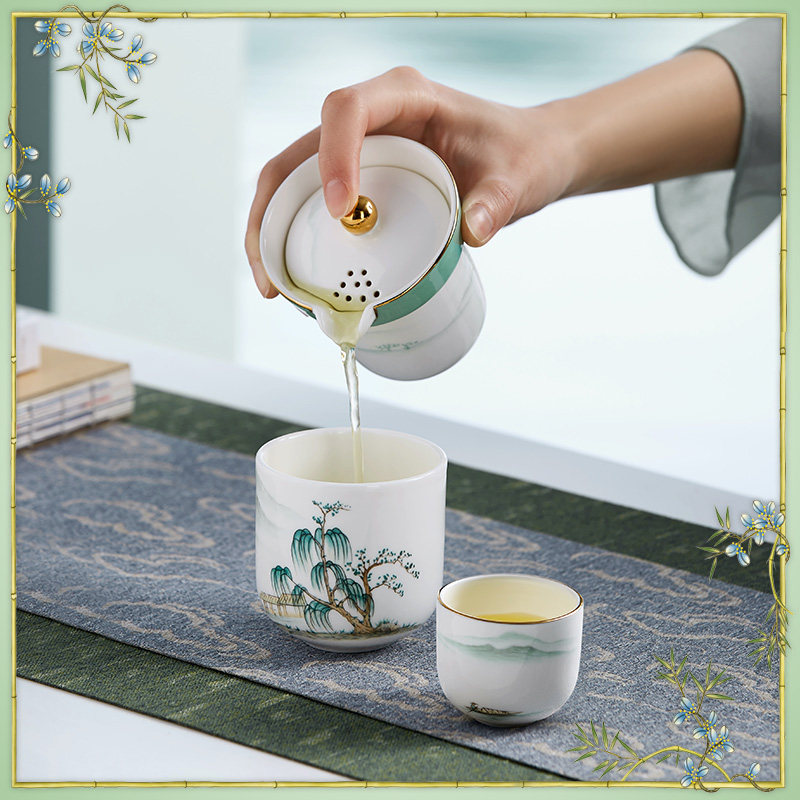 Чайный Набор Miracle Dynasty West Lake Feast - 1 Чайник и 2 Чашки