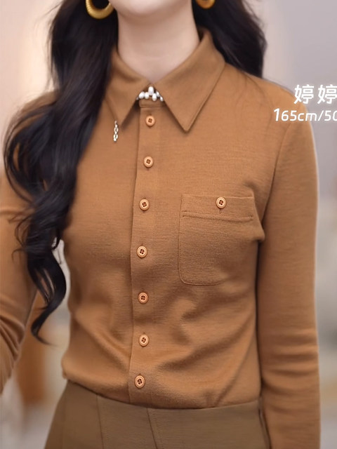 White-collar Brother Gedi's new brand women's versatile wool shirt 2025 ...