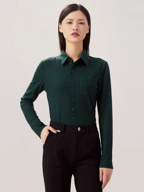 White-collar Brother Gedi's new brand women's versatile wool shirt 2025 ...
