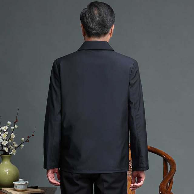 Autumn dad coat button top executive jacket old man grandpa coat large ...