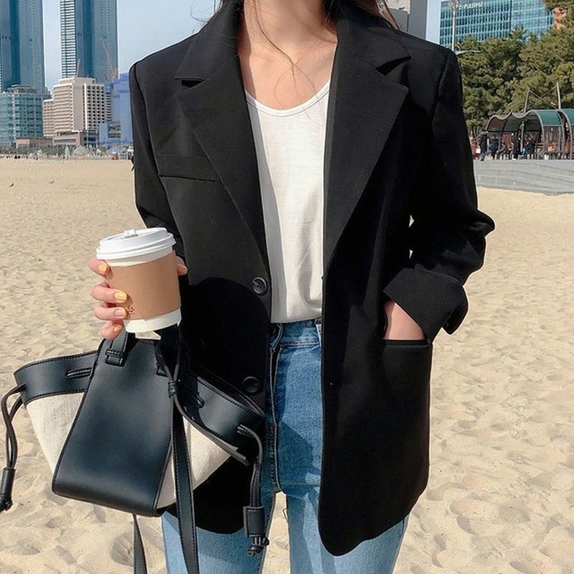 20204 Black Suit Jacket Women's Small Suit Women's Short Korean Style ...