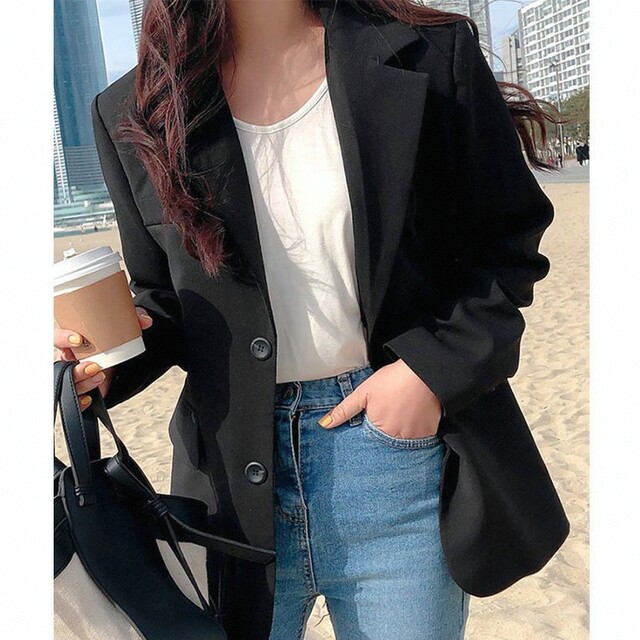 20204 Black Suit Jacket Women's Small Suit Women's Short Korean Style ...
