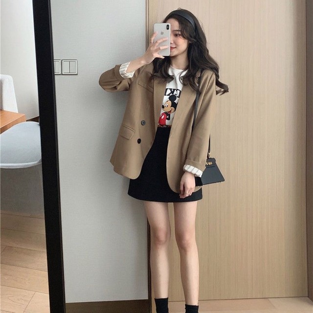 20204 Black Suit Jacket Women's Small Suit Women's Short Korean Style ...