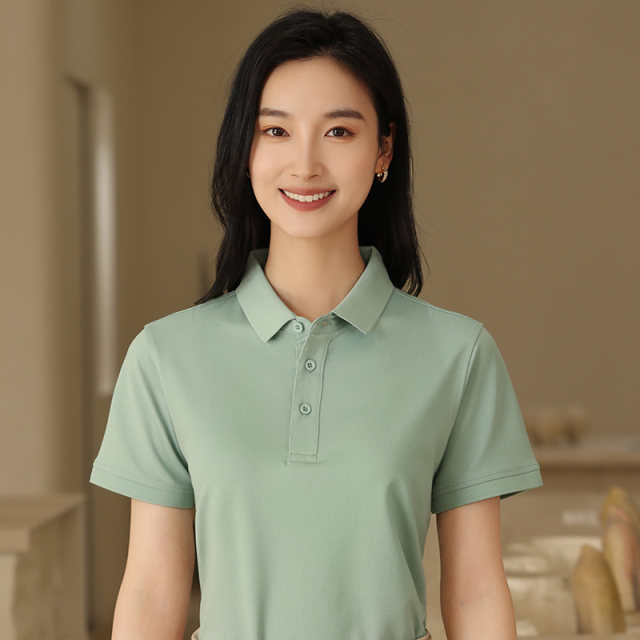 T-shirt women's purple POLO shirt short-sleeved custom ice oxygen ...