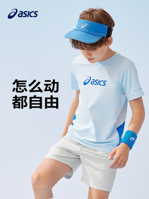ASICS/ASIS Children's Clothing 25-Year Summer New Style for Men and Girls Sports Hygroscopic ...