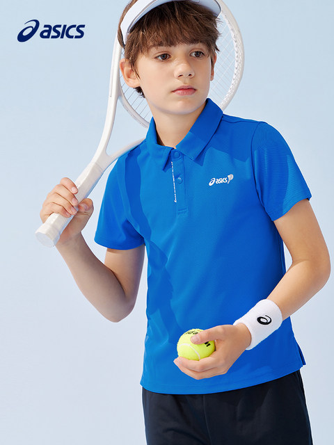 ASICS/ASIS Children's Clothing 2025 Summer New Moisture-Absorbing Quick Dry Tennis POLO Sports Set