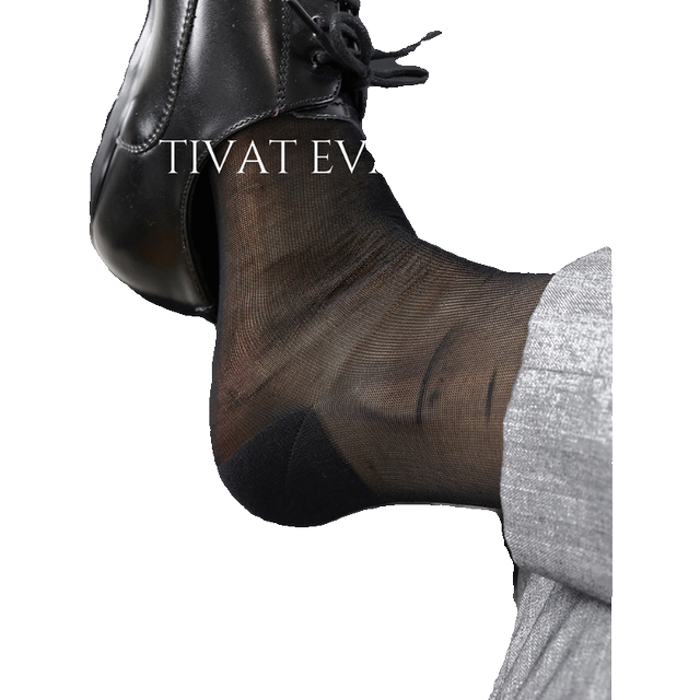 Formal plain stockings for men, ultra-thin black stockings, business ...
