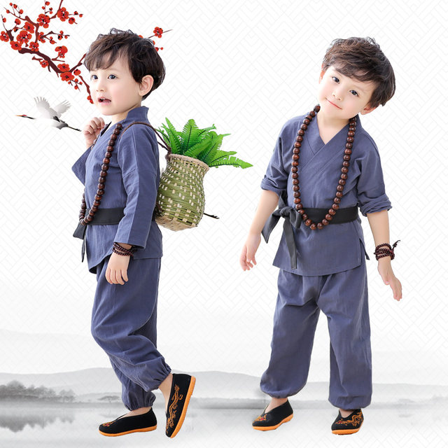 Little monk costume, monk robe suit, little novice performance costume ...