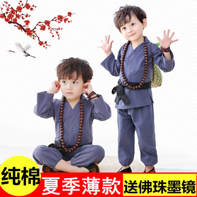 Little monk costume, monk robe suit, little novice performance costume ...