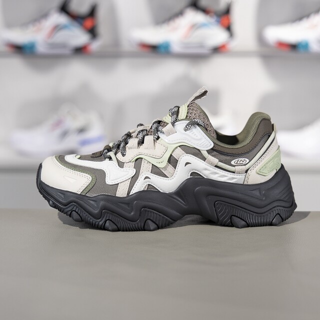 Li Ning Cat Claw LITE 2 men's and women's casual shoes retro dad shoes thick sole heightening ...