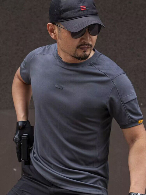 Summer outdoor sports round neck loose tactical short-sleeved special ...
