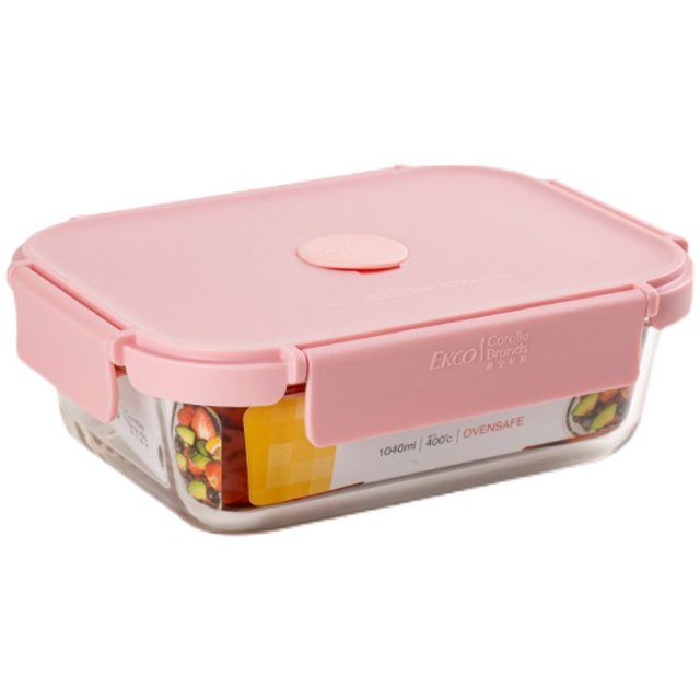 American Corning heat-resistant glass lunch box separated by microwave ...