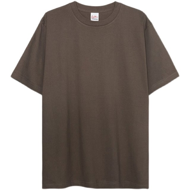 230g Japanese retro heavyweight short-sleeved off-shoulder solid color thick base T-shirt with ...