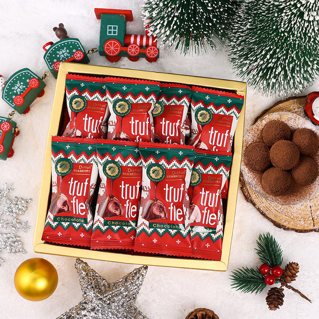 Christmas candy truffle shaped dark chocolate creative gift internet ...