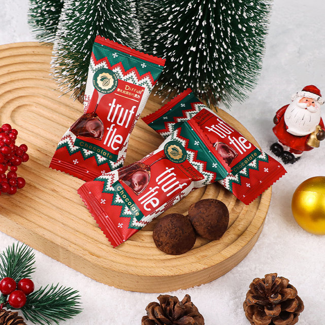 Christmas candy truffle shaped dark chocolate creative gift internet ...