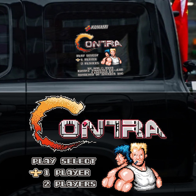 Nostalgic game Contra pixel style personalized creative car glass ...