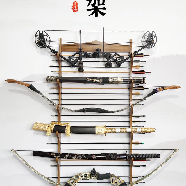 Traditional bow recurve bow compound bow rack wall-mounted bow and ...