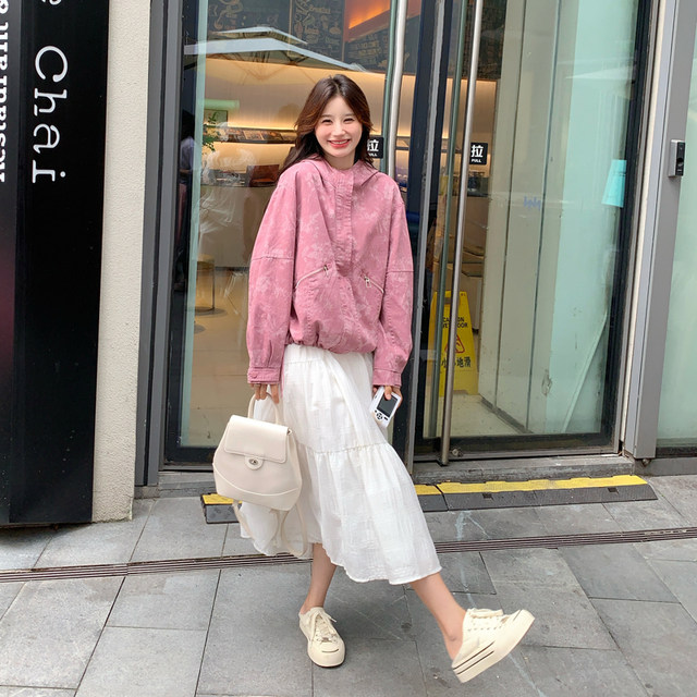 BAO model 2024 new autumn clothes tie-dye powder casual trench coat 266 ...