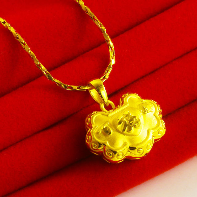 Genuine gold lock bag 9999 foot gold baby real gold small lock female ...