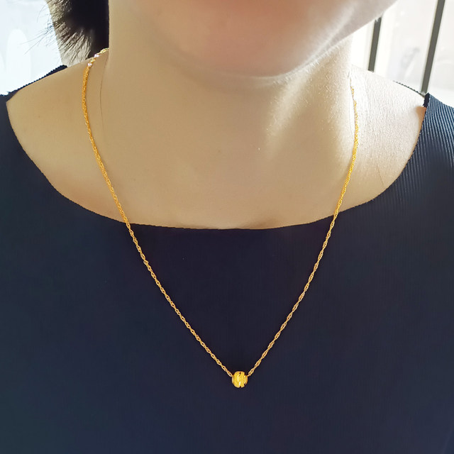 Genuine gold necklace for men and women 9999 pure gold set chain real ...