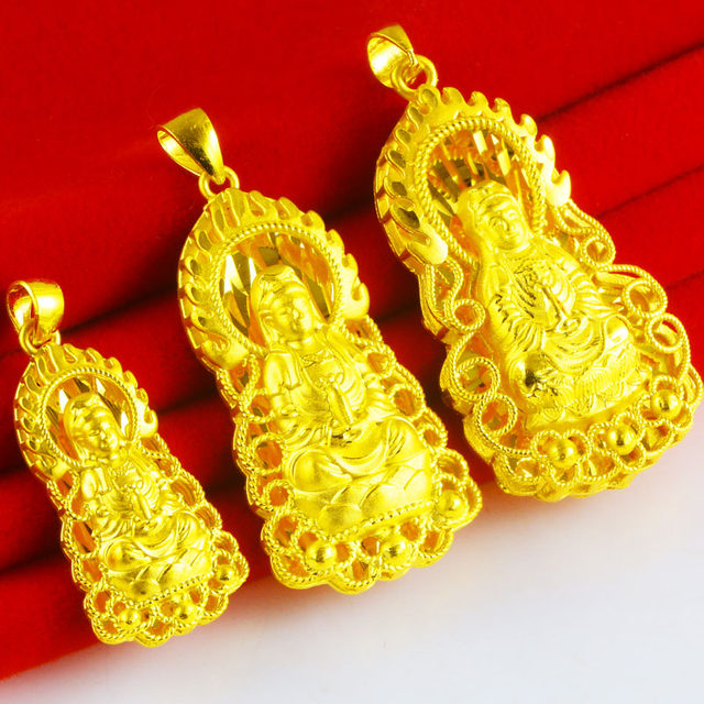 Genuine gold necklace 9999 pure gold pendant for men and women real ...