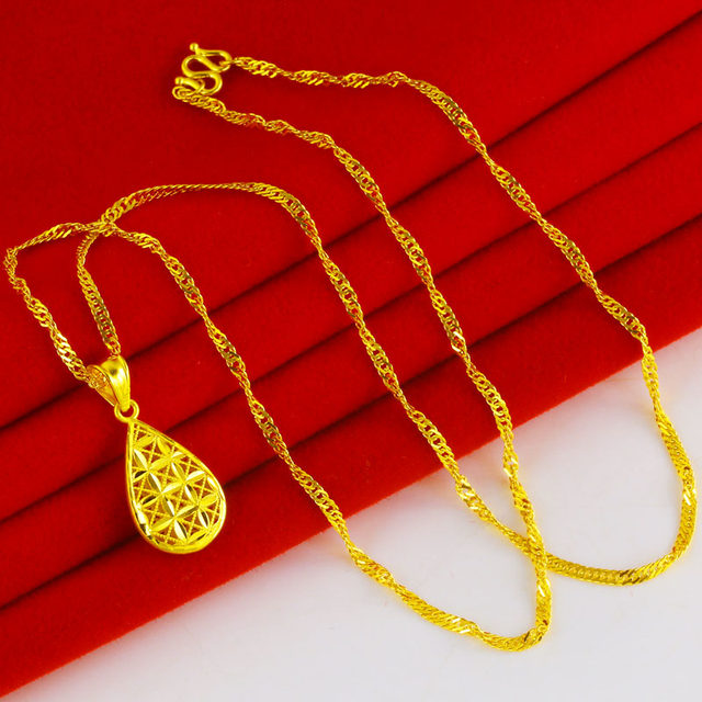 Genuine Gold Necklace Pendant Women's 9999 Foot Gold Chain Pure Gold ...