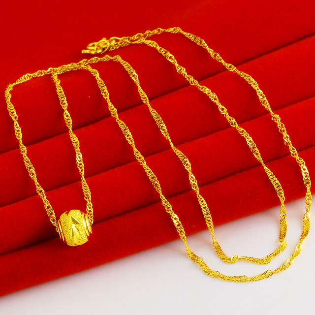 Genuine gold necklace for men and women 9999 pure gold set chain real ...