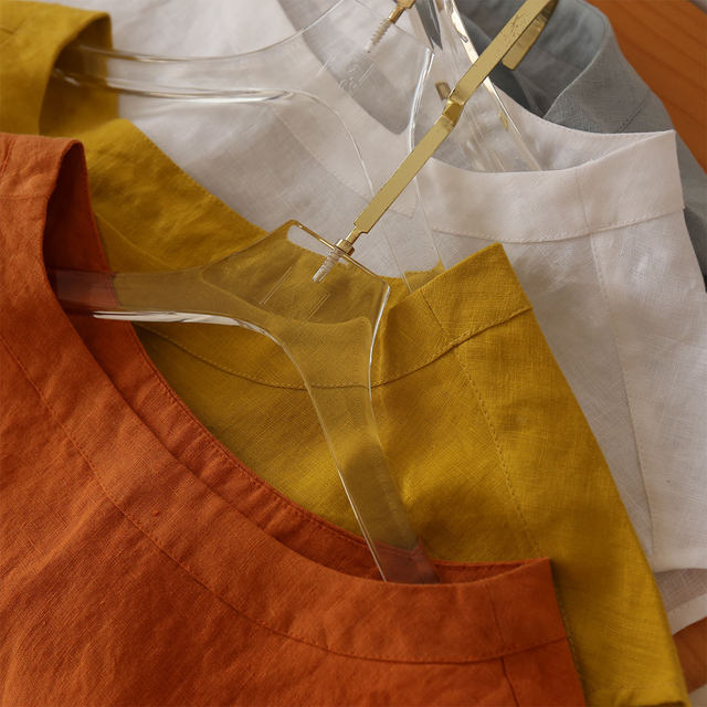 Yin Yin French Simple and Pure Linet T -shirts, shoulder sleeveless ...