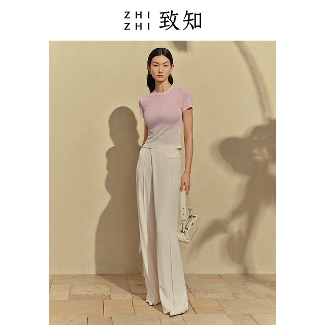 Zhizhi Zhizhi Shengsheng Ling Ling Short -sleeved Women T -shirt Summer New Gradient Purple ...