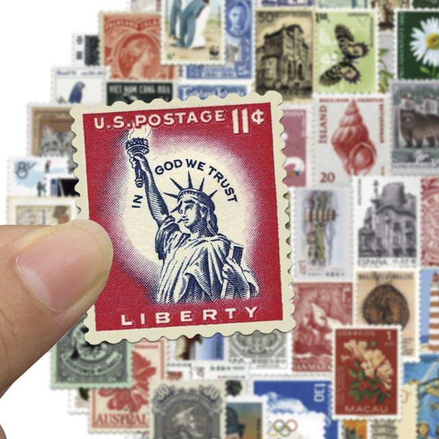 American postmark stamp root retro sticker personalized creative diy ...