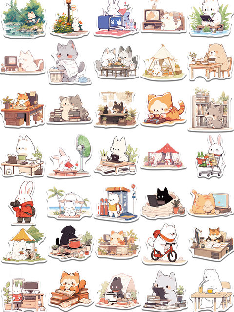 Handbook sticker notebook decoration diy cute cartoon children small ...