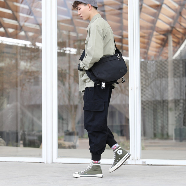 BOTB Japanese all-match solid color overalls men's loose Korean version ...