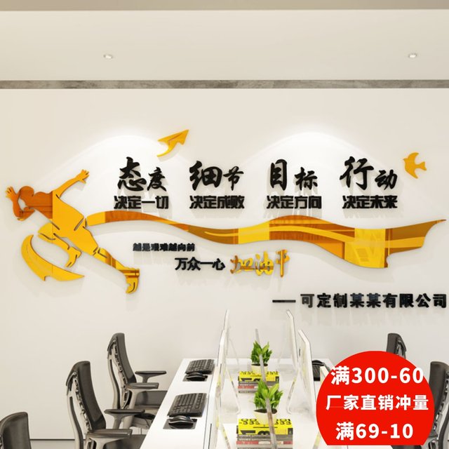 Inspirational slogan wall stickers office wall decoration company ...