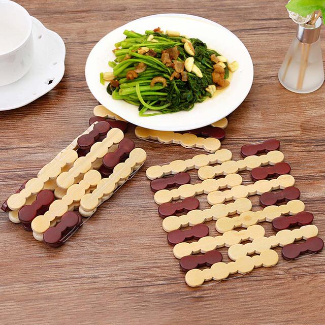 10 pack heat insulation pads for household bamboo anti-scalding heat ...