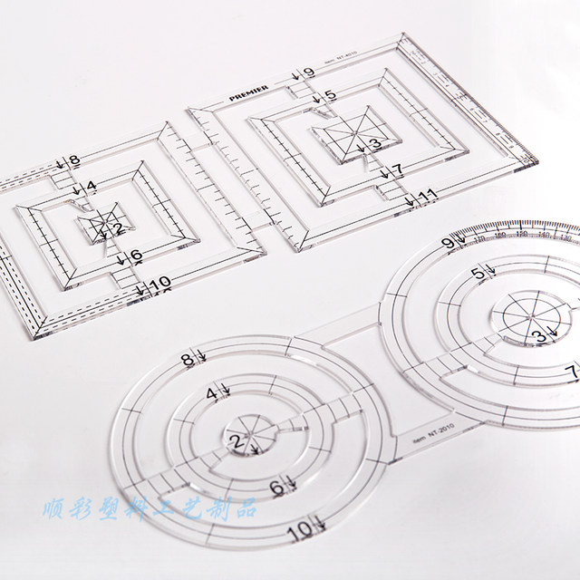 Seam allowance patchwork ruler, three-dimensional cutting ruler, five ...