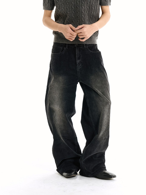 Wanna Lab 25Ss Ultra-Soft Enzyme-Washed Corduroy Pants Denim Washed ...