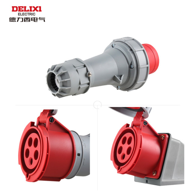 Delixi IP67 industrial aviation plug and socket connector male and ...