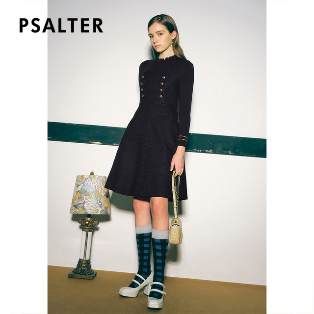 PSALTER Psalm Winter Slim Fit Wool Knitted A-Line Skirt Dress