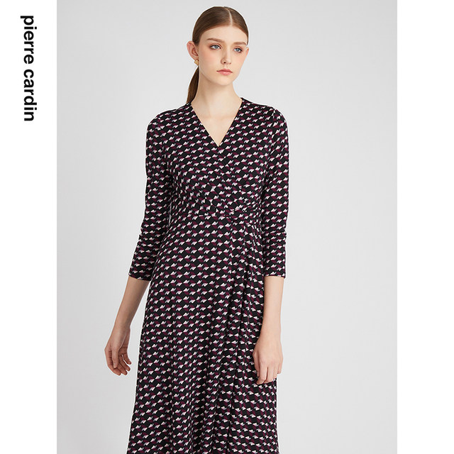 Pilkan women's autumn and winter new red flower V -neck collection in ...