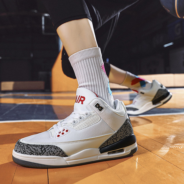 aj3 white cement men's shoes Putian aj4 electric mother basketball shoes Putian genuine mid-top ...