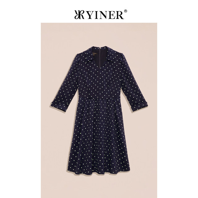 YINER specializes in women's spring French V-neck waisted three-quarter ...