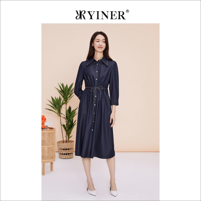 YINER Yin'er specializes in women's spring retro POLO collar three ...