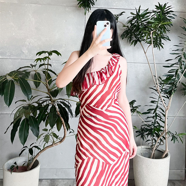 Hong Kong Direct Mail Authentic ReaiisationPar Dress Striped Shoulder ...