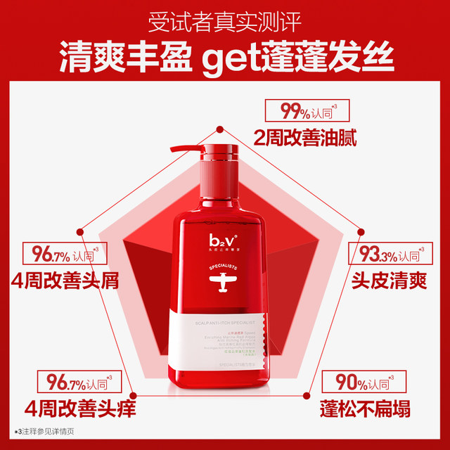 b2v red algae silicone-free shampoo dew conditioner milk men dandruff ...