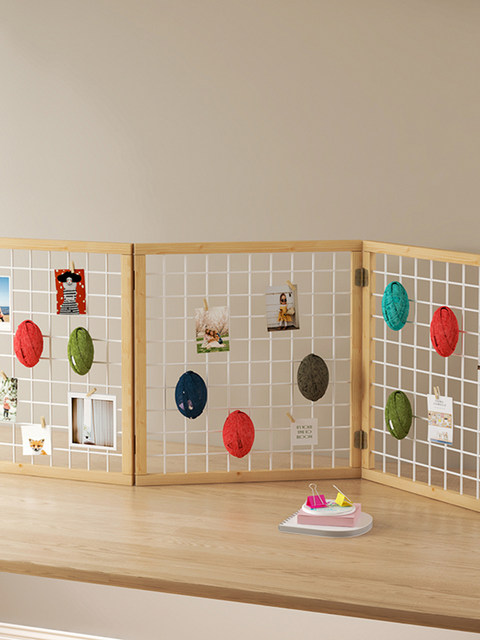 Solid wood folding grid display rack kindergarten storage rack work ...